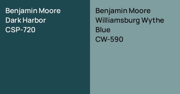 Benjamin Moore Dark Harbor vs. Benjamin Moore Williamsburg Wythe Blue ...