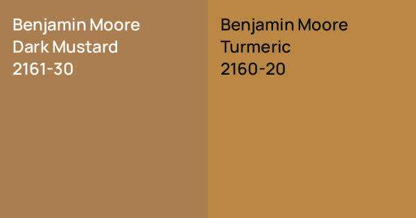 Benjamin Moore Dark Mustard vs. Benjamin Moore Turmeric comparison