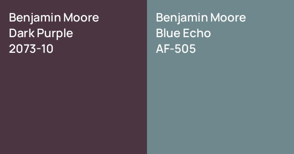 Benjamin Moore Dark Purple vs. Benjamin Moore Blue Echo comparison