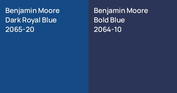 Benjamin Moore Dark Royal Blue vs. Benjamin Moore Bold Blue comparison