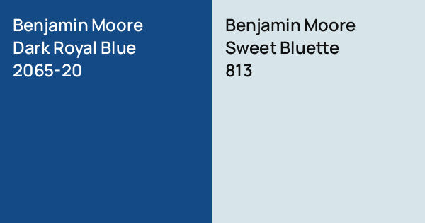 Benjamin Moore Dark Royal Blue vs. Benjamin Moore Sweet Bluette comparison