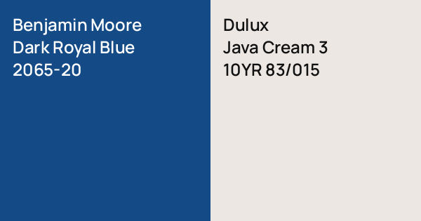 Benjamin Moore Dark Royal Blue vs. Dulux Java Cream 3 comparison