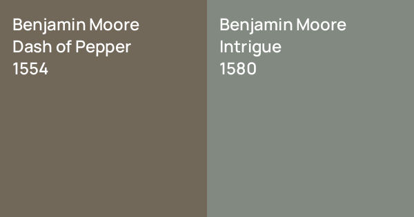 Benjamin Moore Dash of Pepper vs. Benjamin Moore Intrigue comparison