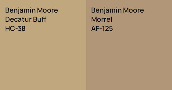 Benjamin Moore Decatur Buff vs. Benjamin Moore Morrel comparison
