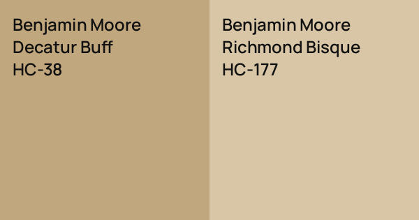 Benjamin Moore Decatur Buff vs. Benjamin Moore Richmond Bisque comparison