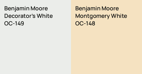 Benjamin Moore Decorator's White vs. Benjamin Moore Montgomery White ...
