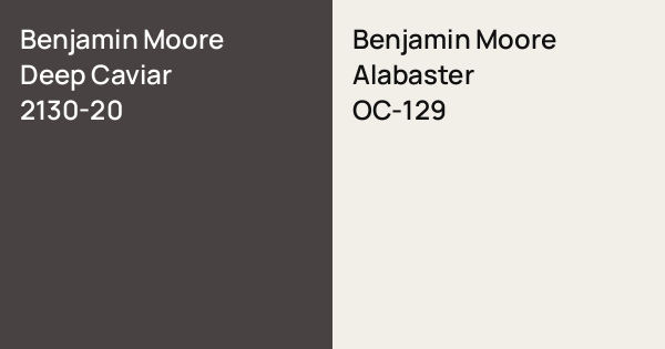 Benjamin Moore Deep Caviar vs. Benjamin Moore Alabaster comparison