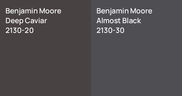 Benjamin Moore Deep Caviar vs. Benjamin Moore Almost Black comparison