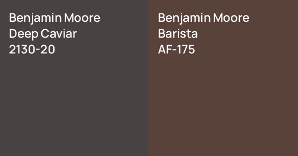 Benjamin Moore Deep Caviar vs. Benjamin Moore Barista comparison