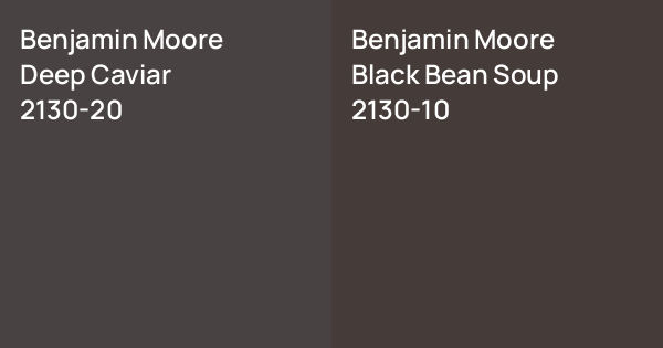 Benjamin Moore Deep Caviar vs. Benjamin Moore Black Bean Soup comparison