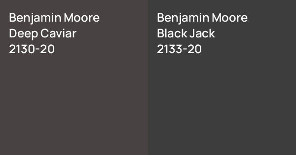 Benjamin Moore Deep Caviar vs. Benjamin Moore Black Jack comparison