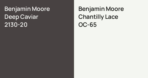 Benjamin Moore Deep Caviar vs. Benjamin Moore Chantilly Lace comparison