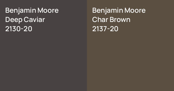 Benjamin Moore Deep Caviar vs. Benjamin Moore Char Brown comparison
