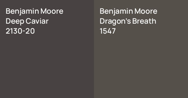 Benjamin Moore Deep Caviar vs. Benjamin Moore Dragon's Breath comparison