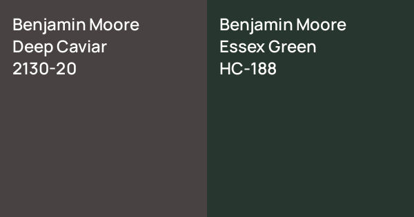 Benjamin Moore Deep Caviar vs. Benjamin Moore Essex Green comparison