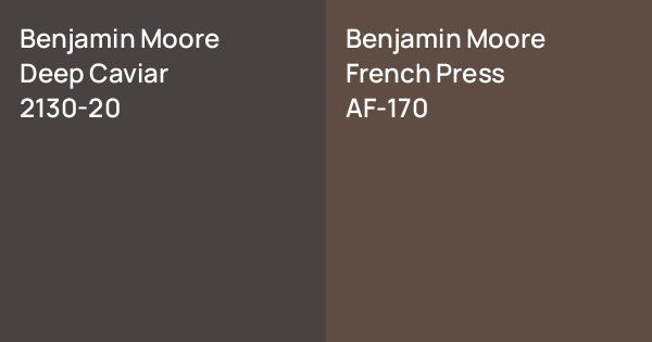 Benjamin Moore Deep Caviar vs. Benjamin Moore French Press comparison