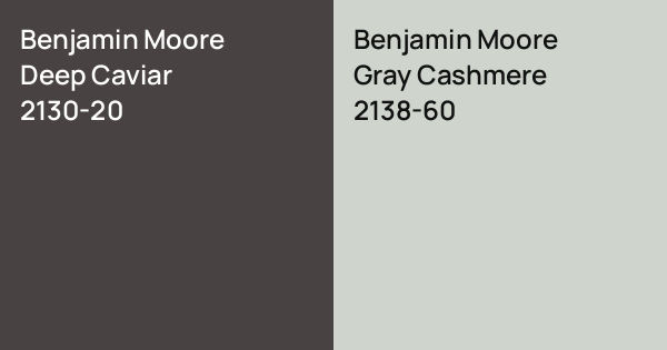 Benjamin Moore Deep Caviar vs. Benjamin Moore Gray Cashmere comparison