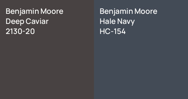 Benjamin Moore Deep Caviar vs. Benjamin Moore Hale Navy comparison