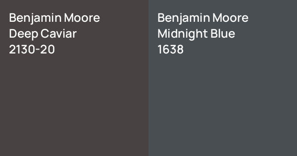 Benjamin Moore Deep Caviar vs. Benjamin Moore Midnight Blue comparison