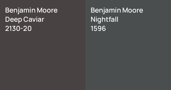 Benjamin Moore Deep Caviar vs. Benjamin Moore Nightfall comparison