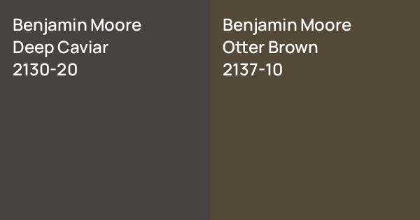 Benjamin Moore Deep Caviar vs. Benjamin Moore Otter Brown comparison