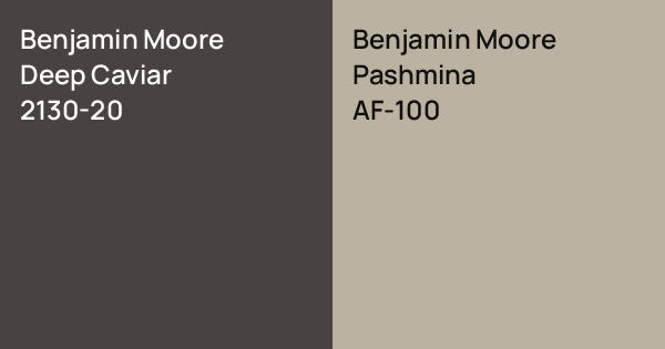 Benjamin Moore Deep Caviar vs. Benjamin Moore Pashmina comparison