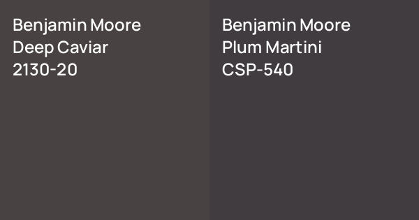 Benjamin Moore Deep Caviar vs. Benjamin Moore Plum Martini comparison