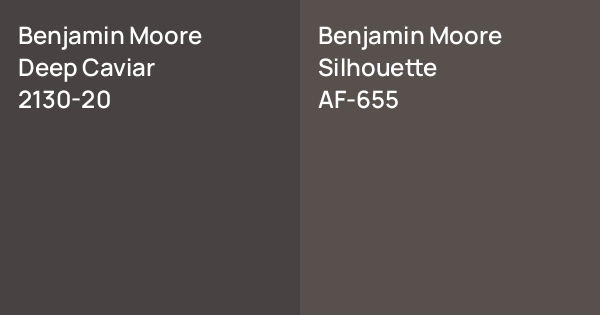 Benjamin Moore Deep Caviar vs. Benjamin Moore Silhouette comparison