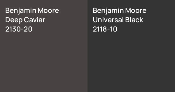 Benjamin Moore Deep Caviar vs. Benjamin Moore Universal Black comparison