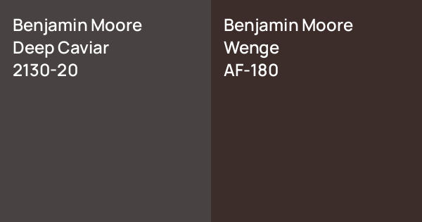 Benjamin Moore Deep Caviar vs. Benjamin Moore Wenge comparison