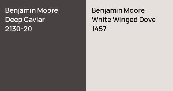 Benjamin Moore Deep Caviar vs. Benjamin Moore White Winged Dove comparison