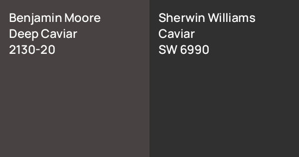 Benjamin Moore Deep Caviar vs. Sherwin Williams Caviar comparison
