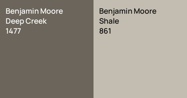 Benjamin Moore Deep Creek vs. Benjamin Moore Shale comparison