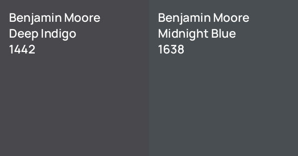 Benjamin Moore Deep Indigo vs. Benjamin Moore Midnight Blue comparison