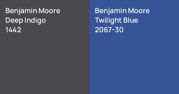 Benjamin Moore Deep Indigo vs. Benjamin Moore Twilight Blue comparison
