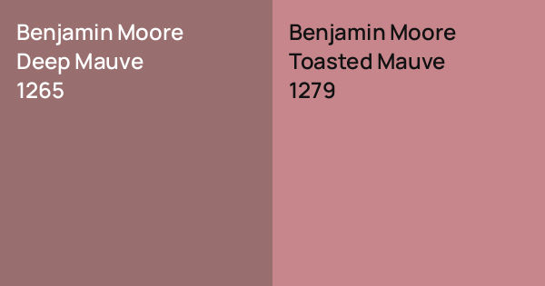 Benjamin Moore Deep Mauve vs. Benjamin Moore Toasted Mauve comparison