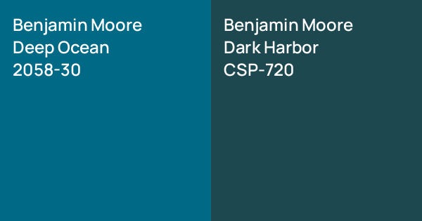 Benjamin Moore Deep Ocean vs. Benjamin Moore Dark Harbor comparison