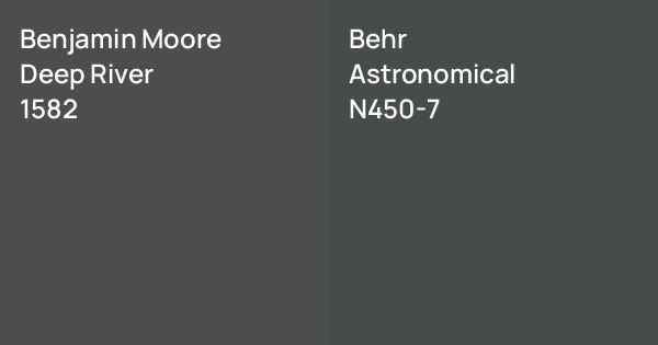 Benjamin Moore Deep River vs. Behr Astronomical comparison