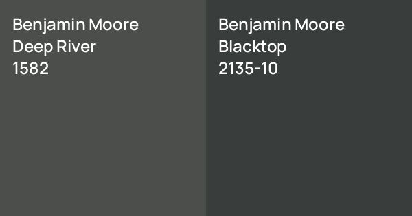 Benjamin Moore Deep River vs. Benjamin Moore Blacktop comparison