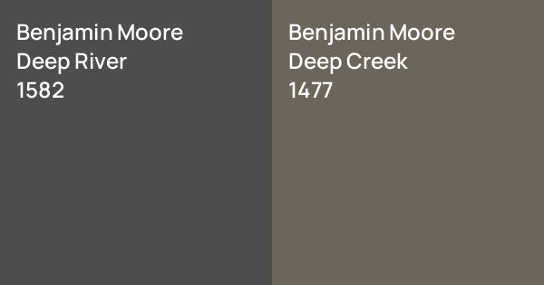 Benjamin Moore Deep River vs. Benjamin Moore Deep Creek comparison