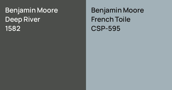 Benjamin Moore Deep River vs. Benjamin Moore French Toile comparison