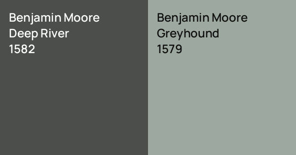 Benjamin Moore Deep River vs. Benjamin Moore Greyhound comparison