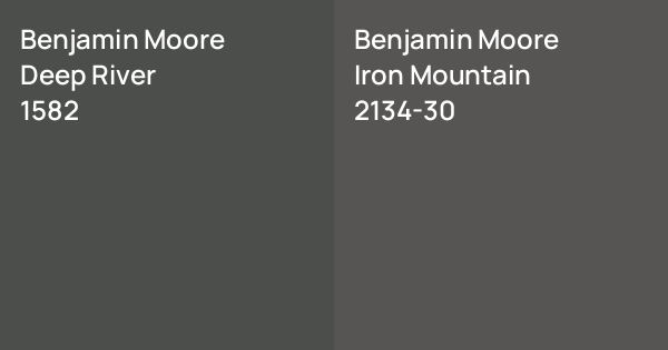 Benjamin Moore Deep River vs. Benjamin Moore Iron Mountain comparison