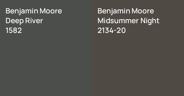 Benjamin Moore Deep River vs. Benjamin Moore Midsummer Night comparison