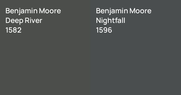 Benjamin Moore Deep River vs. Benjamin Moore Nightfall comparison