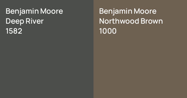 Benjamin Moore Deep River vs. Benjamin Moore Northwood Brown comparison