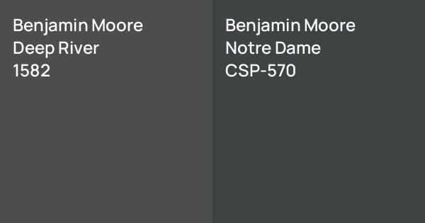 Benjamin Moore Deep River vs. Benjamin Moore Notre Dame comparison