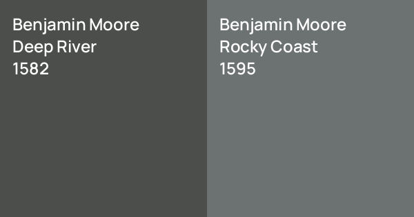 Benjamin Moore Deep River vs. Benjamin Moore Rocky Coast comparison