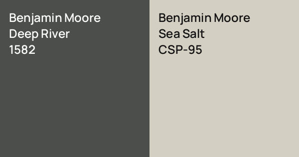 Benjamin Moore Deep River vs. Benjamin Moore Sea Salt comparison