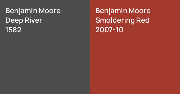 Benjamin Moore Deep River vs. Benjamin Moore Smoldering Red comparison